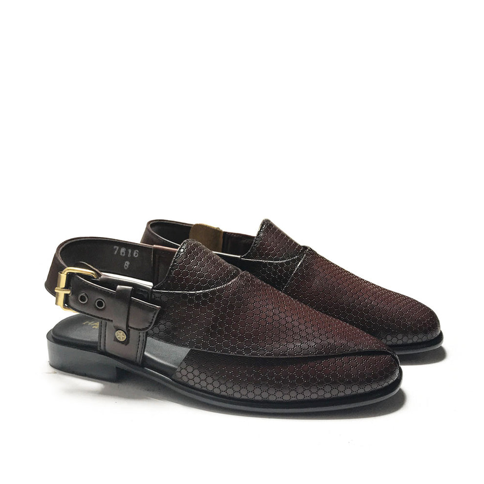 TEXTURED DARK BROWN CHAPPAL